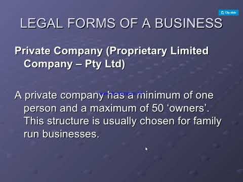 legal forms of business