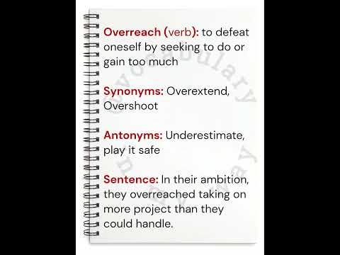 vocabulary in short (Overreach) #english #vocab #vocabulary