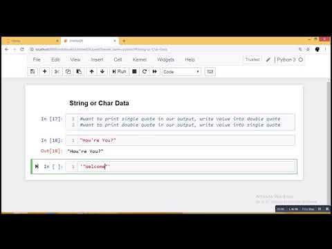 String or Char in Python | Part 1 | Python For Data Science
