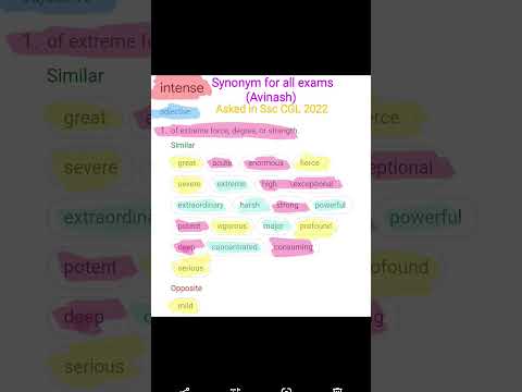 #Intense #SSC CGL #MTS#CHSL#ibps#Banking#Shorts#synonyms#english word #mts english