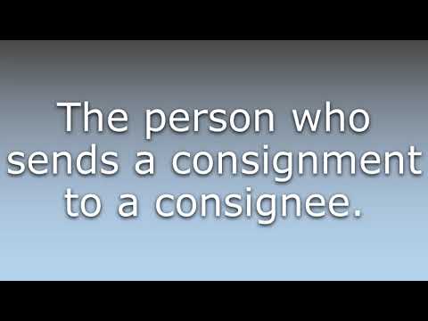 What does Consignor mean?