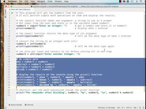 Commenting a section of code in PyCharm Edu