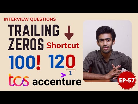 Trailing Zeros - Factorial - O(logN)| Accenture-TCS Coding Question | Daily Dose-57 | Tamil |code io