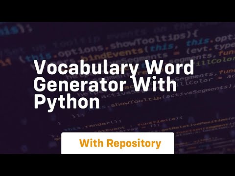 Vocabulary word generator with python
