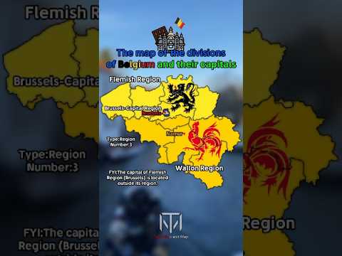 The map of the divisions of Belgium and their capitals