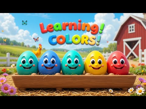 Learning Colors - Colorful Eggs On A Farm | Nursey Rhymes & Farm Fun Song | Panda World