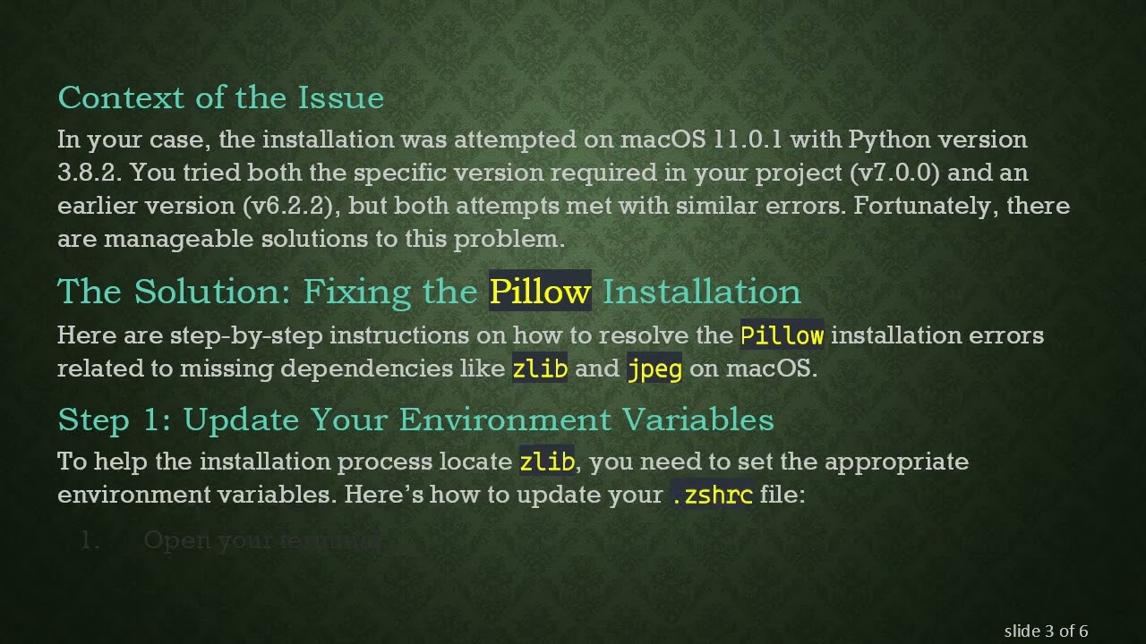 How to Fix Pillow Installation Errors on MacOS with Python 3.8.2