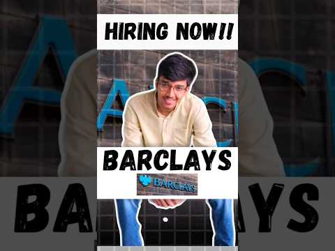 Job Opportunity @ Barclays | Hiring Now! | #job #fresherjobs #jobseekers #jobs