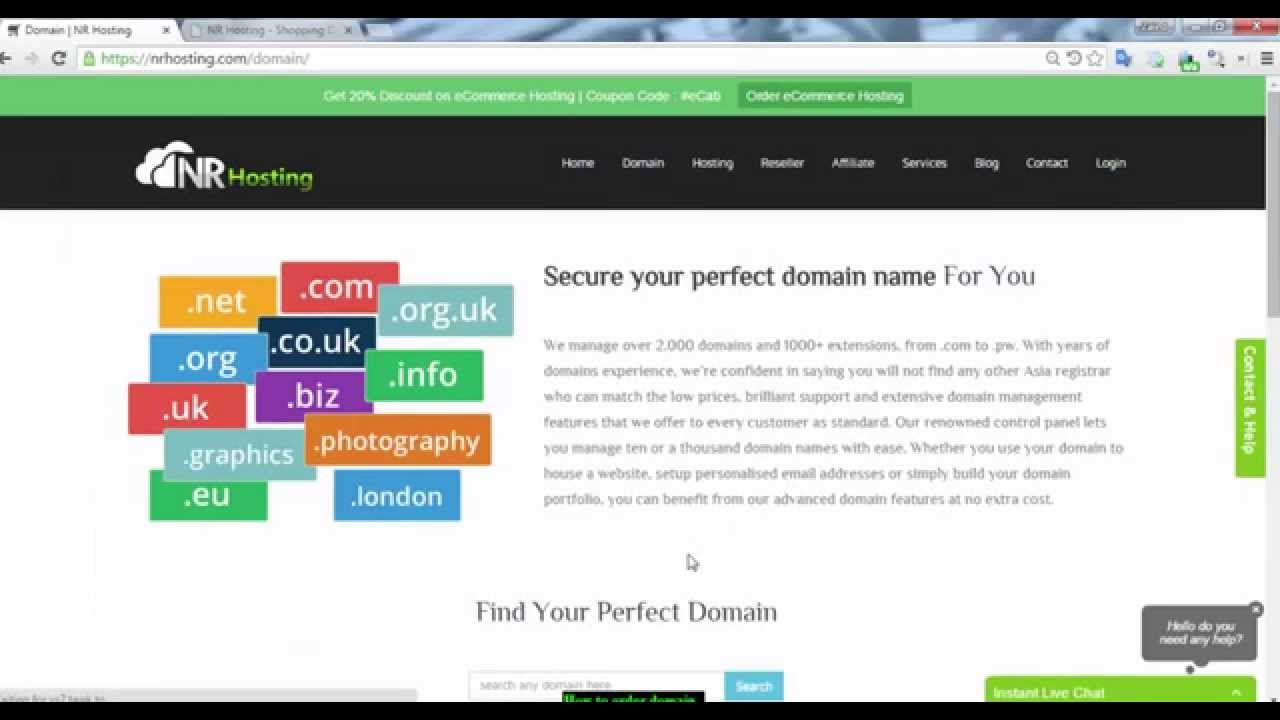 How to order domain from NR Hosting