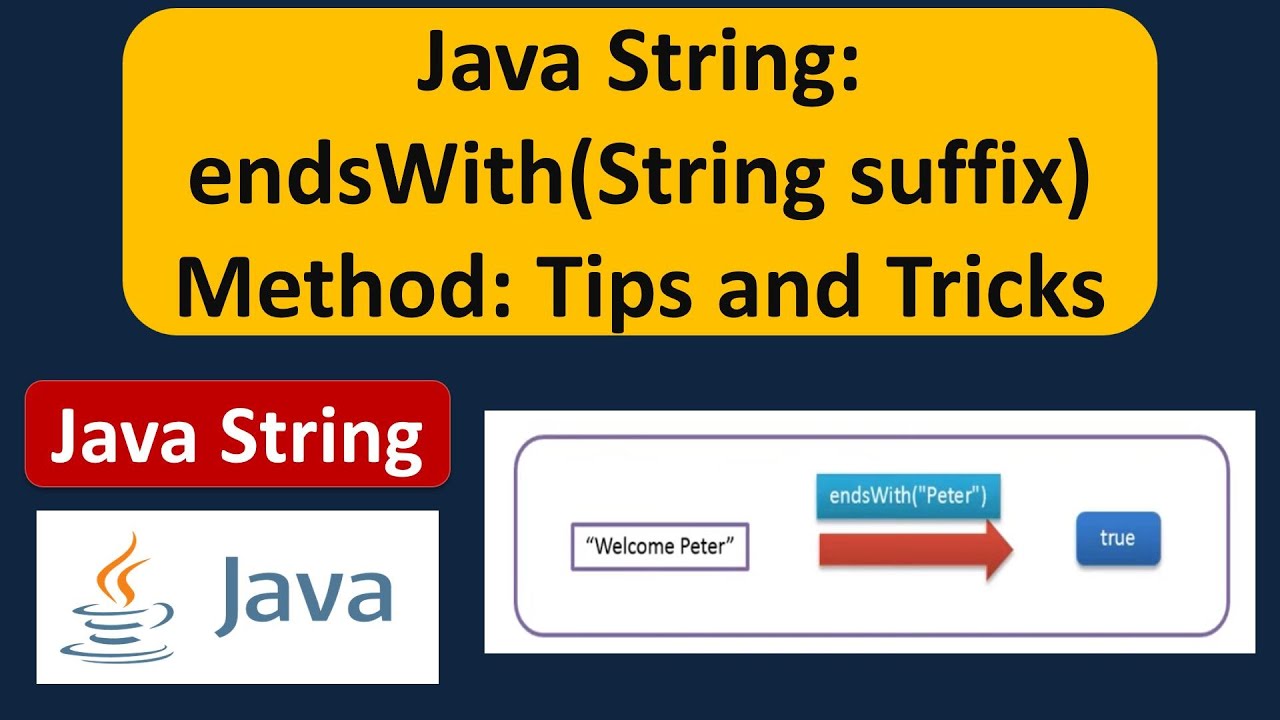 Java String: endsWith(String suffix) Method: Tips and Tricks | Java Tutorial