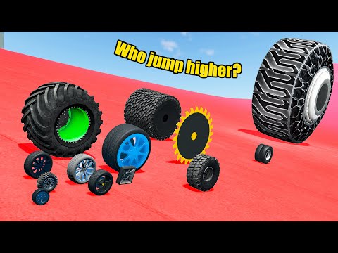 Which Сar Wheel Jumps Higher? - Beamng drive