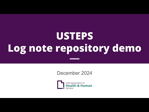 USTEPS log note repository demonstration