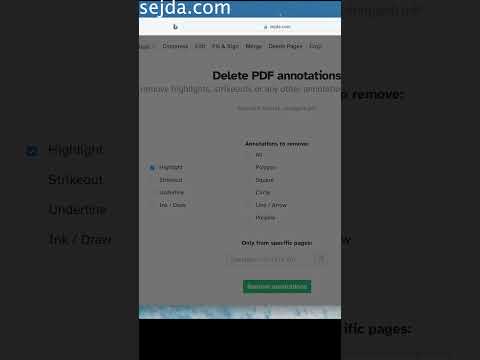 How to remove highlight from PDF online free? # #editpdf#freeonlinetools #freetools #sejda #pdf
