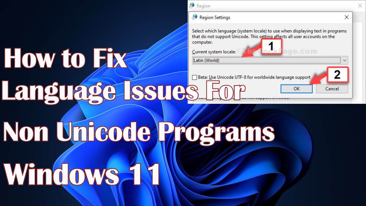 How to Fix  Language Issues For Non Unicode Programs In Windows 11