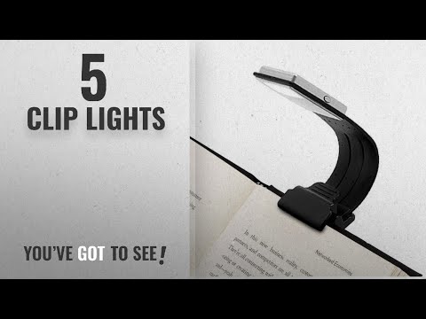 Top 10 Clip Lights [2018]: Clip On Book Light USB Rechargeable Reading Lamp Eye Care Double As