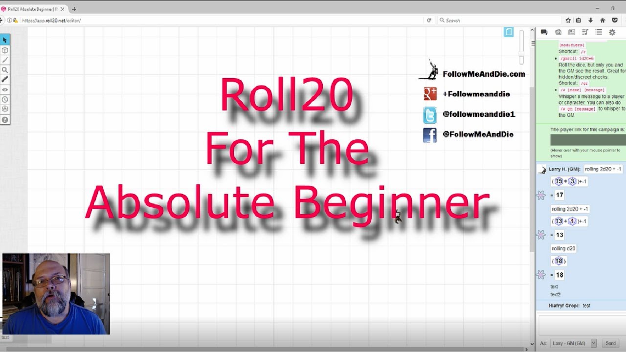Roll20 For The Absolute Beginner Ep.  2   The Player:  Getting Started