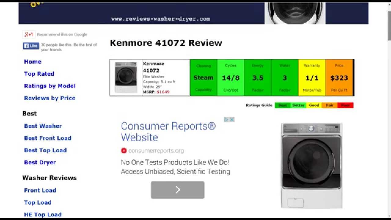 Kenmore 41072 Washer Review