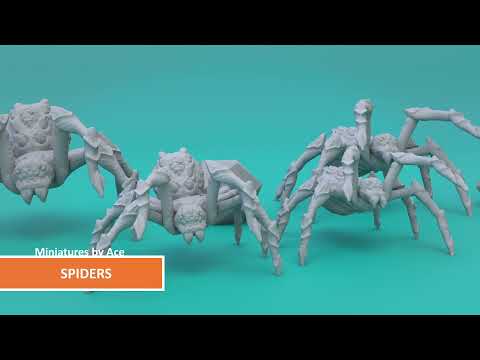 STL file Spiders - 2 poses & 2 sizes・3D printer design to download・Cults