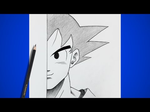 How To Draw Goku Half Face Easy Step By Step | How to draw anime | Easy Goku Drawing For Beginners