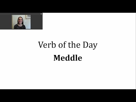 Verb of the Day - Meddle