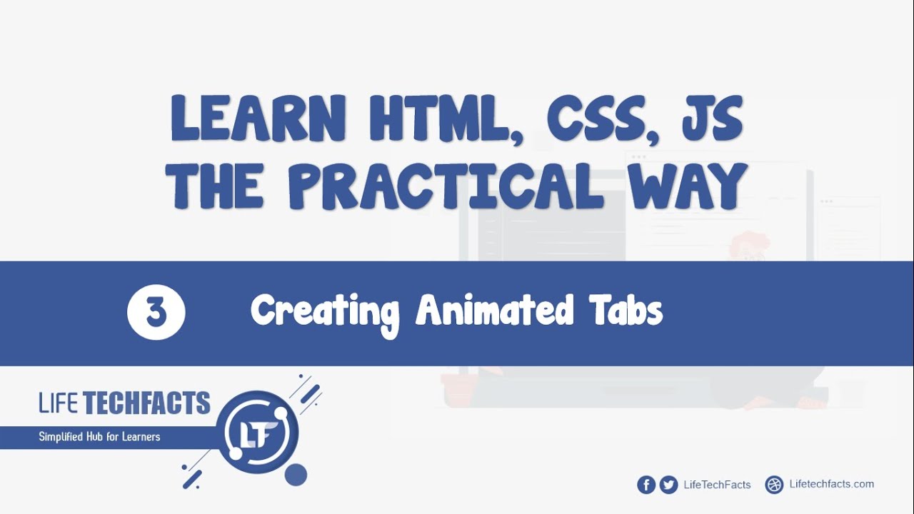 3. Creating Animated Tab Widget with CSS and JavaScript - Learn HTML CSS, JS The Practical Way