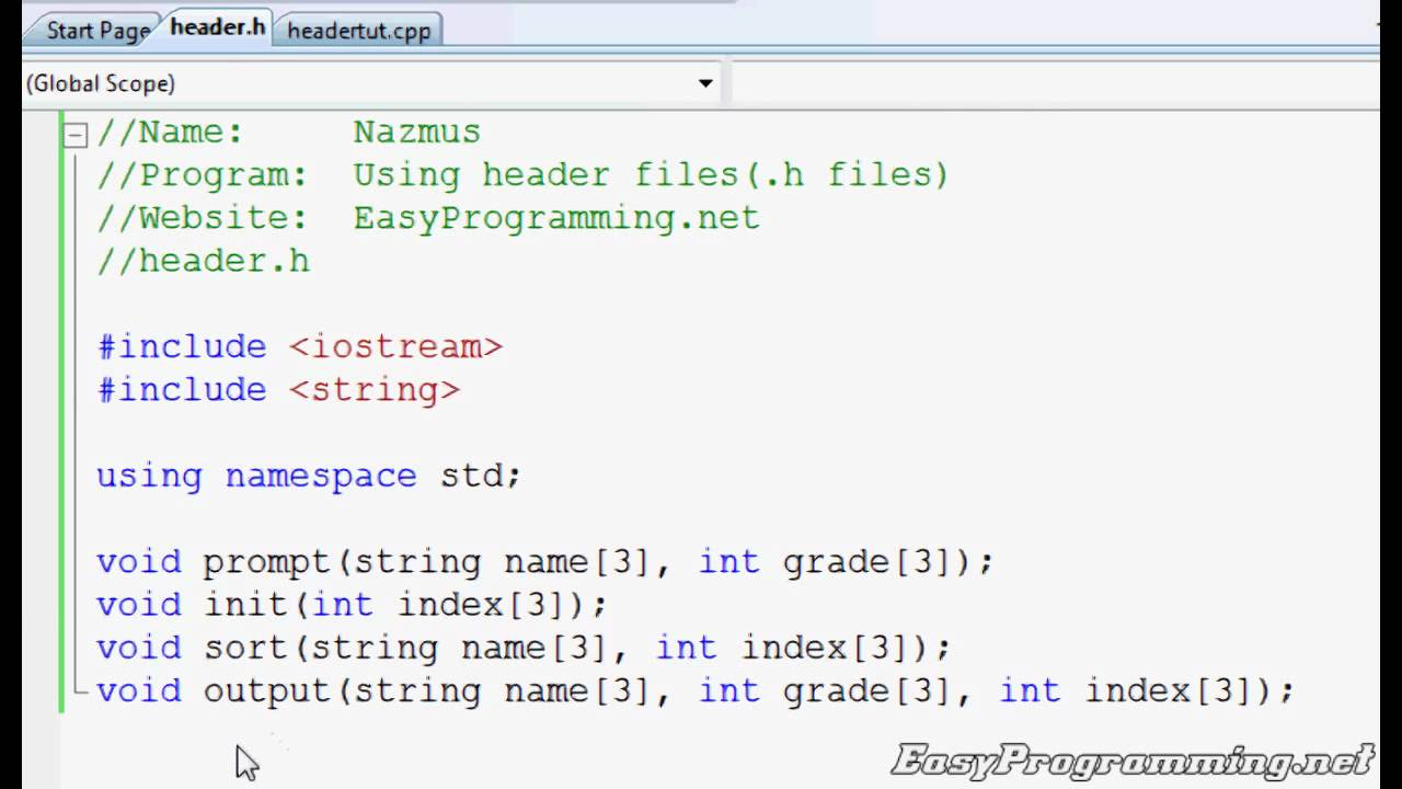 Easy Programming - Beginner C++ Tutorial - Using Header Files (.h Files) (26)