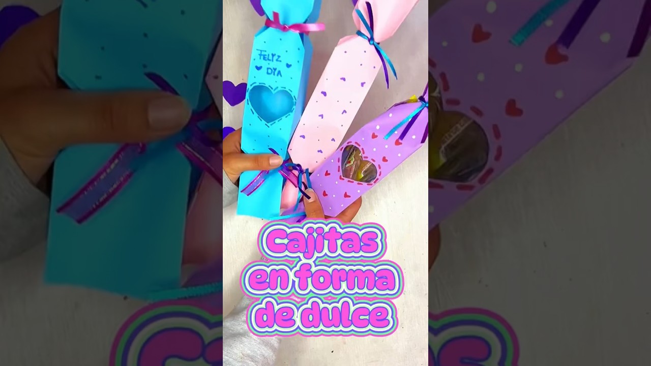 🍬Cajitas en forma de dulce🍬 #manualidades #manualidadesbonitas #ideas #14defebrero #amor