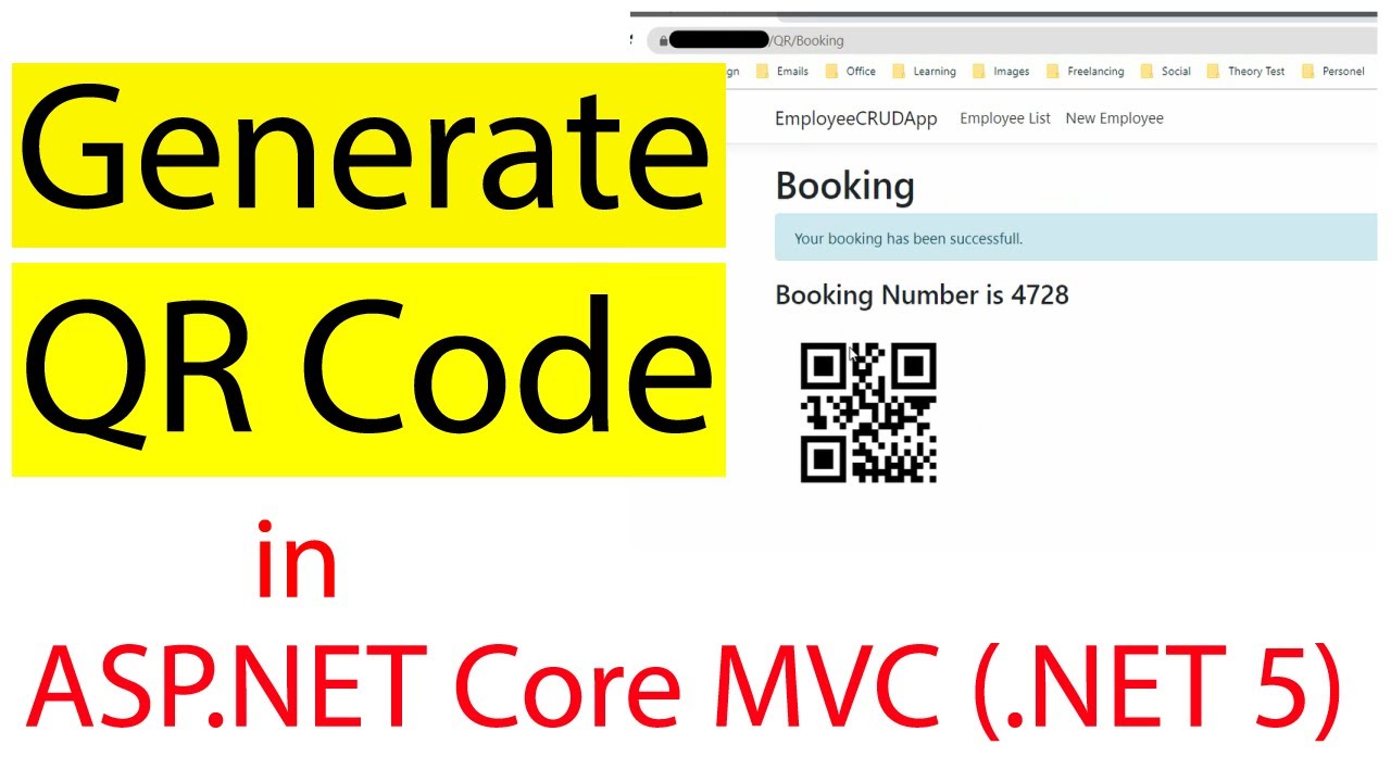 Generate QR Code in .NET Core MVC ASP.NET MVC C# | How To Generate QR Code Using ASP.NET Core