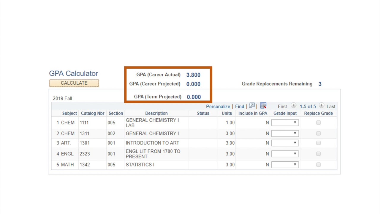myUTTyler GPA Calculator