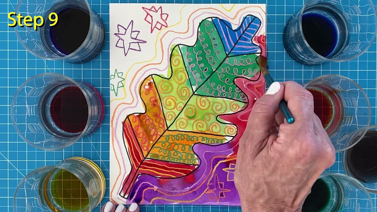 How to Paint a Leaf Resist Pattern