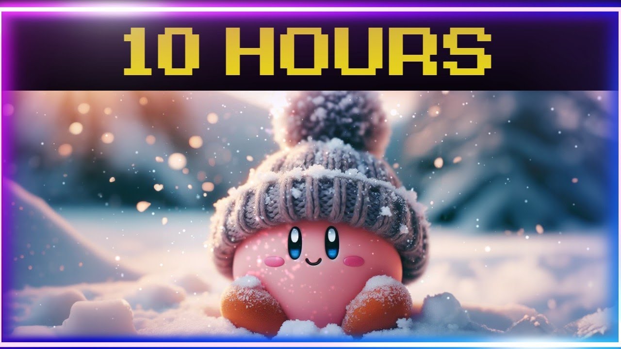 Winter Kirby Retro Gaming Wallpaper Screensaver 10 Hours