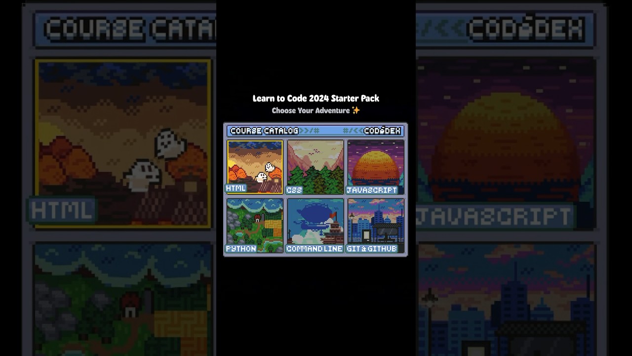 SIX coding courses that u need to get started in 2024! 👾✨ #webdevelopment #python #codedex