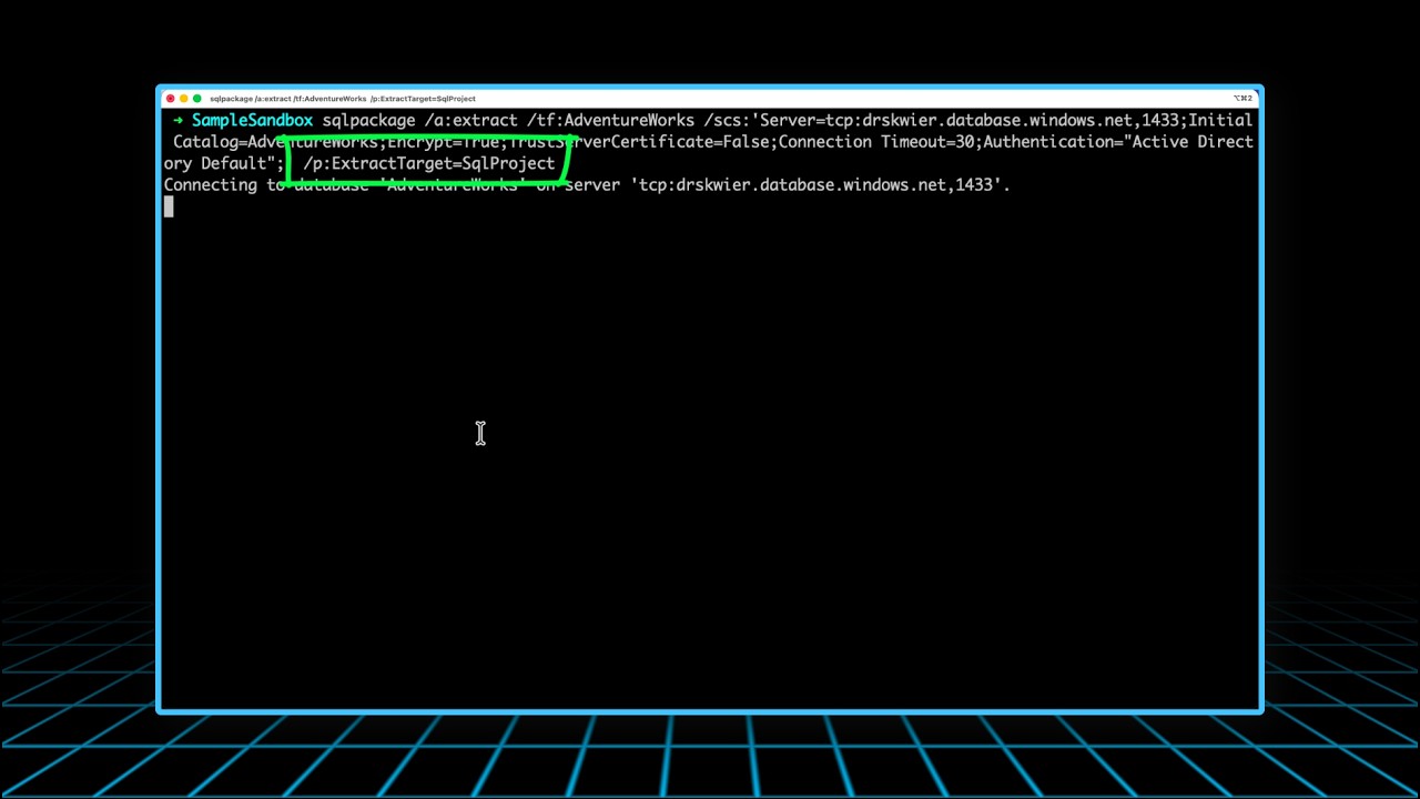 SqlPackage - database to code in seconds