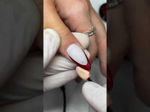 Red chrome french tip design 💅❤️ #nails #nailart #naildesign #nailtutorial #chromenails