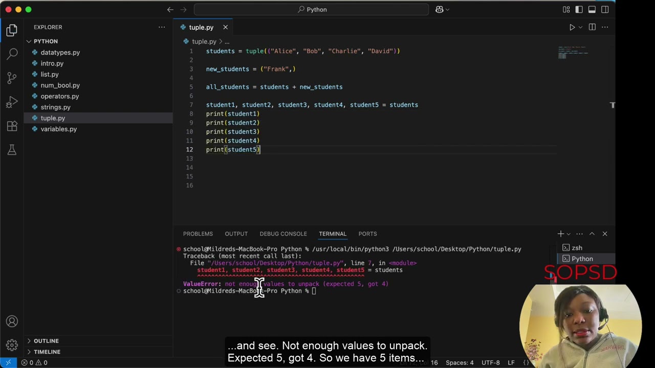 Week 3 : Lesson 3 - Python Tuple