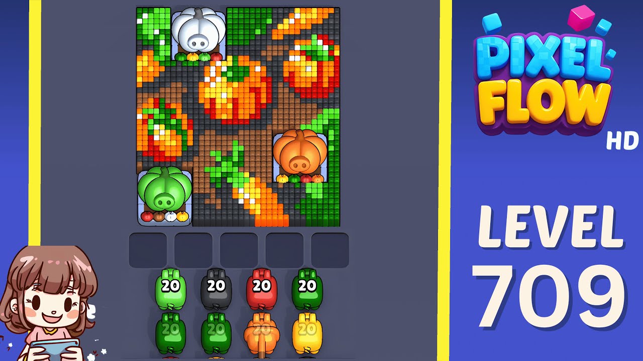 Pixel Flow Level 709 Solution Walkthrough