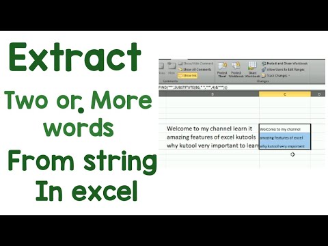 How to extract two or more words from string in excel