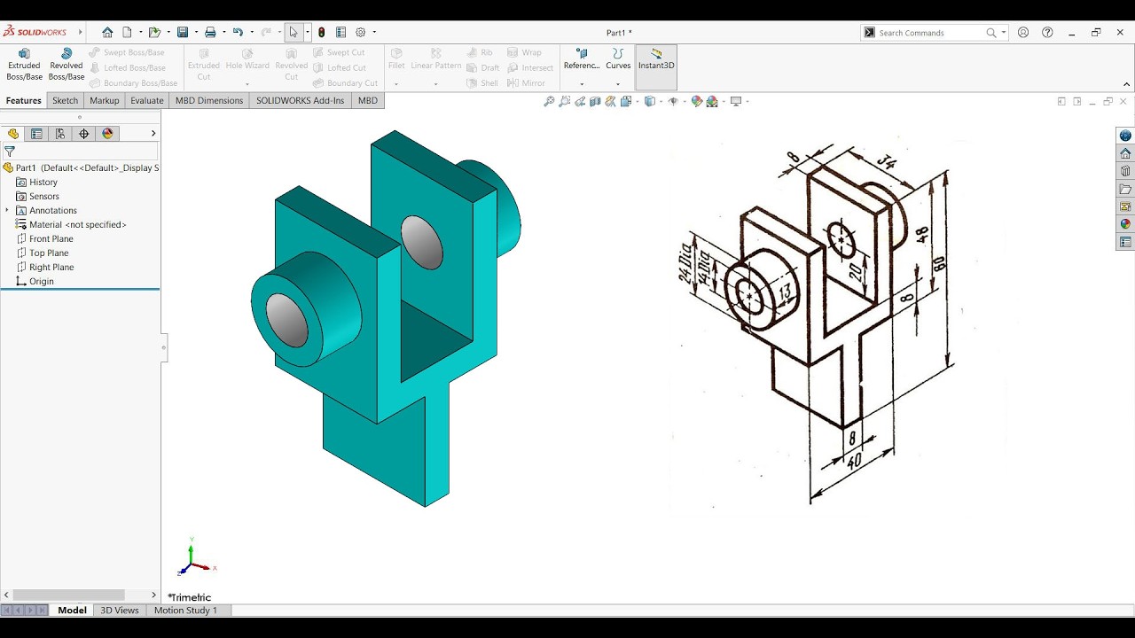 Solidworks part modeling tutorial-46#jscadcam #Solidworkstutorial #Solidworkspartmodeling