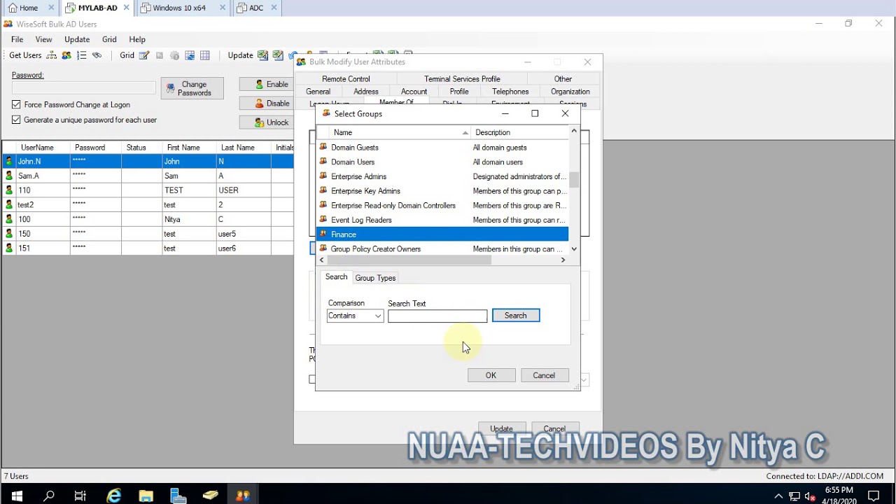HOW TO ADD/REMOVE/PULL THE  USERS OF THE ACTIVE DIRECTORY GROUPS?