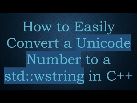 How to Easily Convert a Unicode Number to a std::wstring in C++