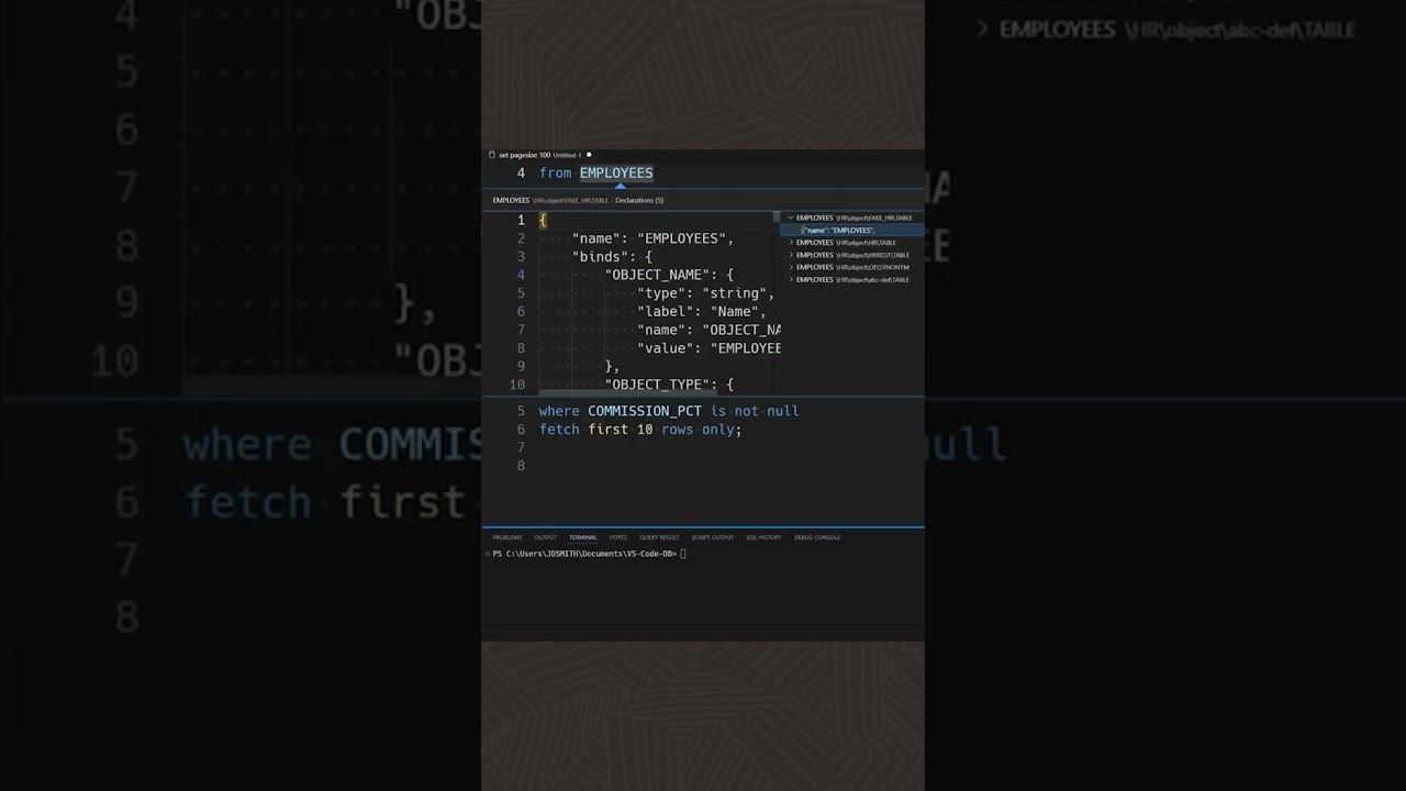 3 - Dictionary Browser - Oracle SQL Extension for VS Code #devdiaries #developer #vscode