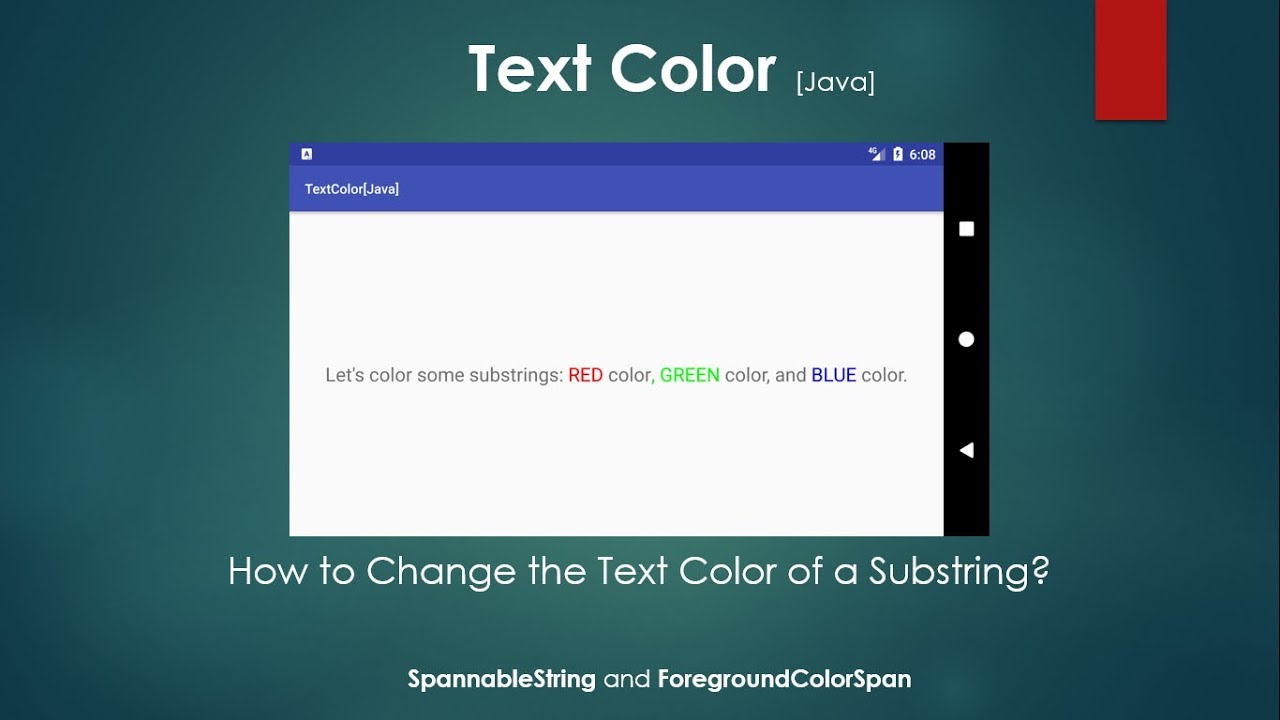 Change the Text Color of a Substring - Android Studio - Java