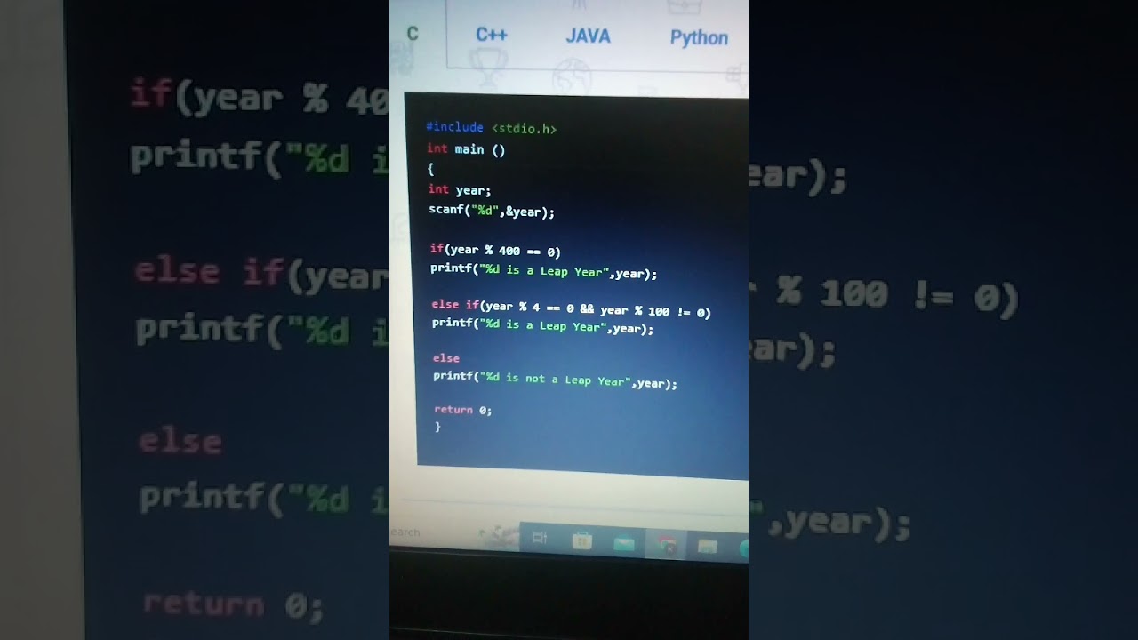 year leap or not #coding #hackerrank #cprogramming #python #java #python3