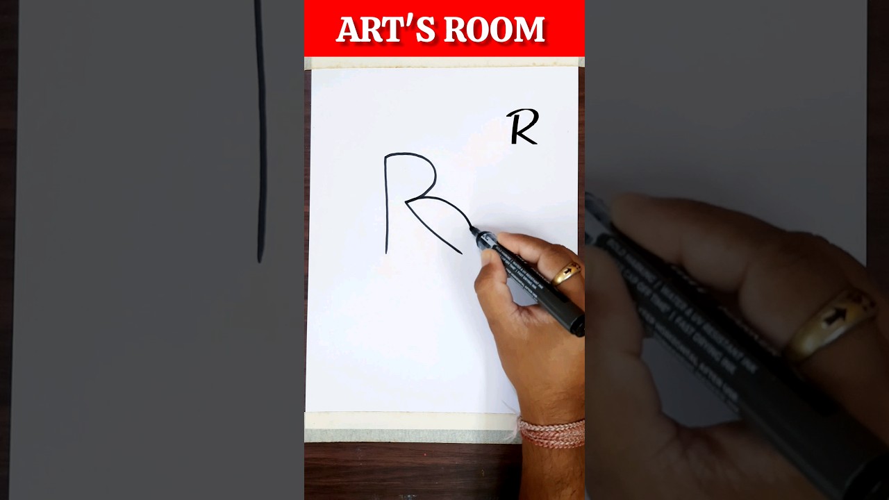 Easy Drawing With Letter R | Robin Bird Drawing With Letter R #shorts #youtubeshorts #artsroom