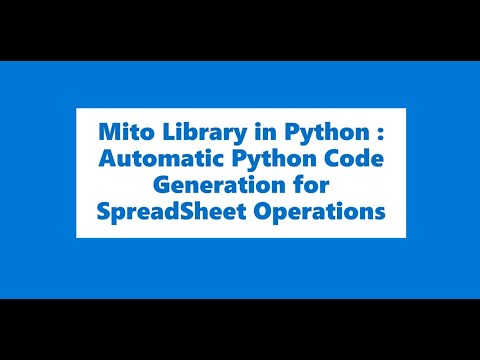 Automate Spreadsheet Operations with Mito Library in Python! | Code Generation Tutoria