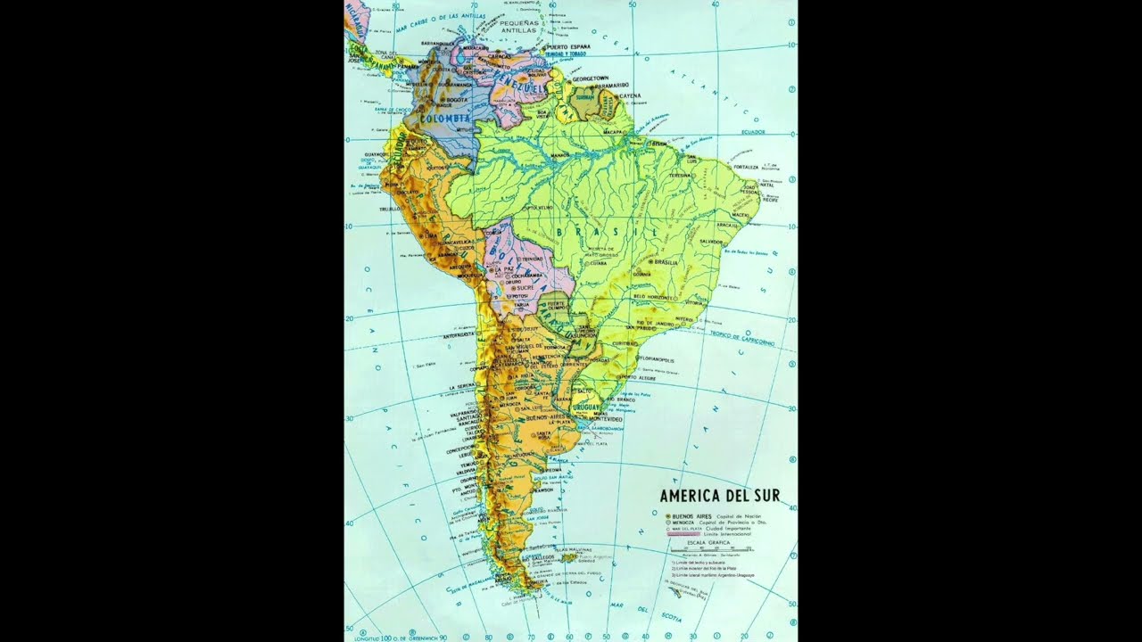 Mapas de América del Sur con Nombres