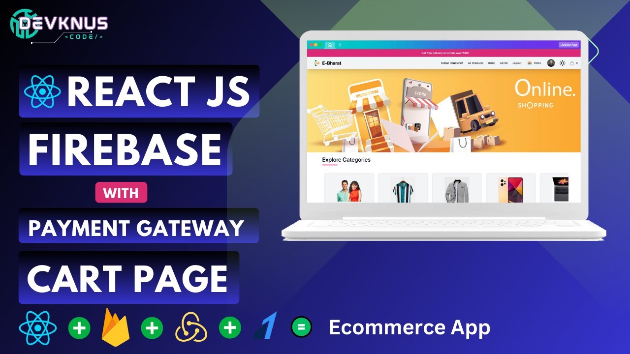 Build Ecommerce App with React And Firebase | Cart Page | React Projects For Beginners #13