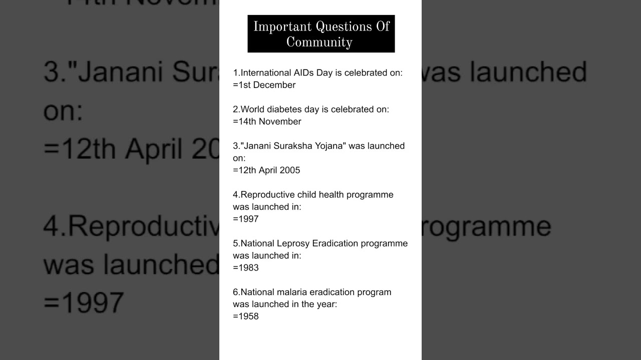 Important Questions Of Community Health Nursing #nursing #community #shorts