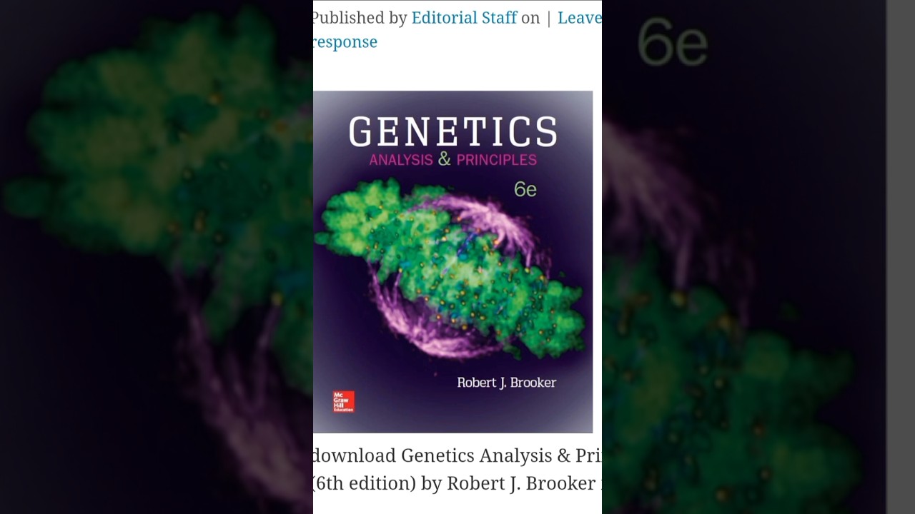 GENETICS: ANALYSIS & PRINCIPLES (6TH EDITION) BY ROBERT J. BROOKER free PDF download