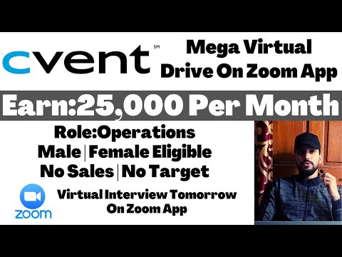 Cvent Mega Virtual Drive On Zoom App | Virtual Interview On Zoom App | Jobs In India